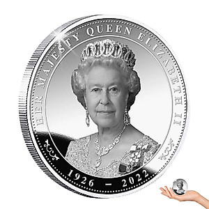 Queen Elizabeth Coin 2022, Queen Elizabeth Silver Coin, Souvenirs in Honor of Her Majesty The Queen, British Queen Elizabeth II Commemorative for Platinum Jubilee Souvenir Party Favors