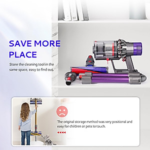 Foldable Extension Wand Compatible with Dyson V7 V8 V10 V11 V15 Cordless Vacuum Accessories, Upgrade Quick Release Wand Replacement for Dyson Stick Vacuum Attachments(Purple)