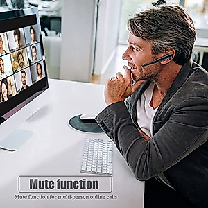 ESSONIO Headphones Bluetooth earpiece Wireless Headphones with mic Cell Phone Noise canceling earpiece Hands-Free Headset Bluetooth Headset for Cell Phones