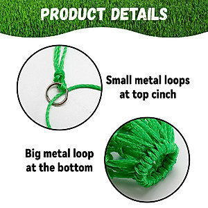 Audoloku Slow Hay Feeder Net with Bottom Ring Hay Bags for Horses Goats 40" Length with 2" Holes Feed Storage Hanging Bag for Stalls Livestock Feeding Supplies