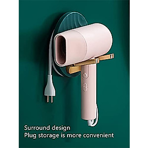 CARURLIFF Foldable Hair Dryer Holder,Wall Mounted Hair Tool Organizer,Wall Mount Bathroom Decor Blow Dryer Hanger