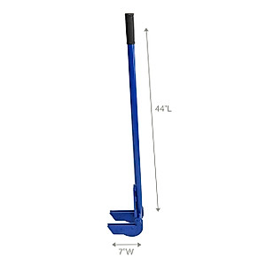 HOME-X Heavy-Duty Pallet Buster with Rotating Head, 45-Inch Powder-Coated Steel with Rubber Handle, No Assembly Required, 45" L x 6" W x 1 ¼ " H, Blue