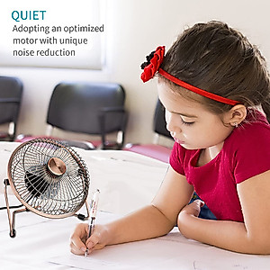 ALPIAZ 6 Inch Blade Desktop USB Fan, USB Powered, Personal Table Fan, Mini Cooling Fan, Small Desk Fan