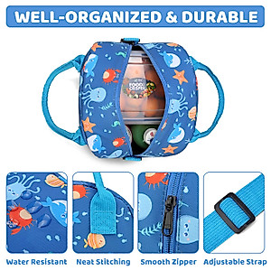 VASCHY Lunch Box Bag for Kids, Insulated Lightweight Lunch Tote for Children Boys and Girls School Daycare Kindergarten Ocean