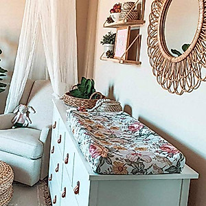 3PC Baby Changing Mat Cover Unisex Soft Changing Pad Cover Nappy Changing Travel Station Cover Fit for Any Standard Crib Changing Mat, Removable-32"x16"x4" （Just Cover）