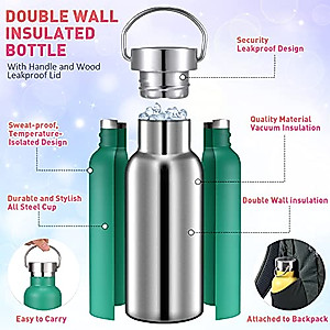 Mimorou 10 Pcs 17 oz Stainless Steel Sports Water Bottle Insulated Reusable Water Bottles with Handle Metal Water. Bottle for Hikers Gift, 10 Colors