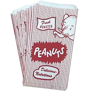 Outside the Box Papers Paper Peanut Bags - Red White - 100 Pack