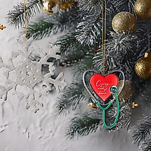 Luejnbogty 1PCS Heart Pendant Decoration, Heart Stethoscope Caring, Heart Stethoscope Decoration Love Christmas Pendant Gift Easy to Use