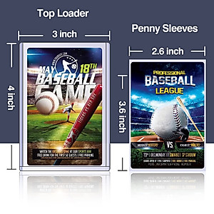 AmourPeng 125 ct Top loaders Cards Sleeves for Trading Cards, 125 Toploader and 200 Penny Sleeves Card Protectors Fit for Baseball, Sports Cards, MTG, YUGIOH Cards