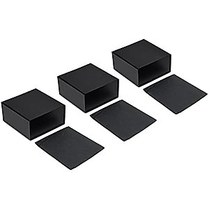 Magnetic Gift Box - 3 Pack Black Collapsible Box with Lid Closure, Luxury Cardboard Packaging for Small Business, Apparel, Retail, Boutiques, Bridesmaid, Birthday Parties, Presentations - 8x8x4