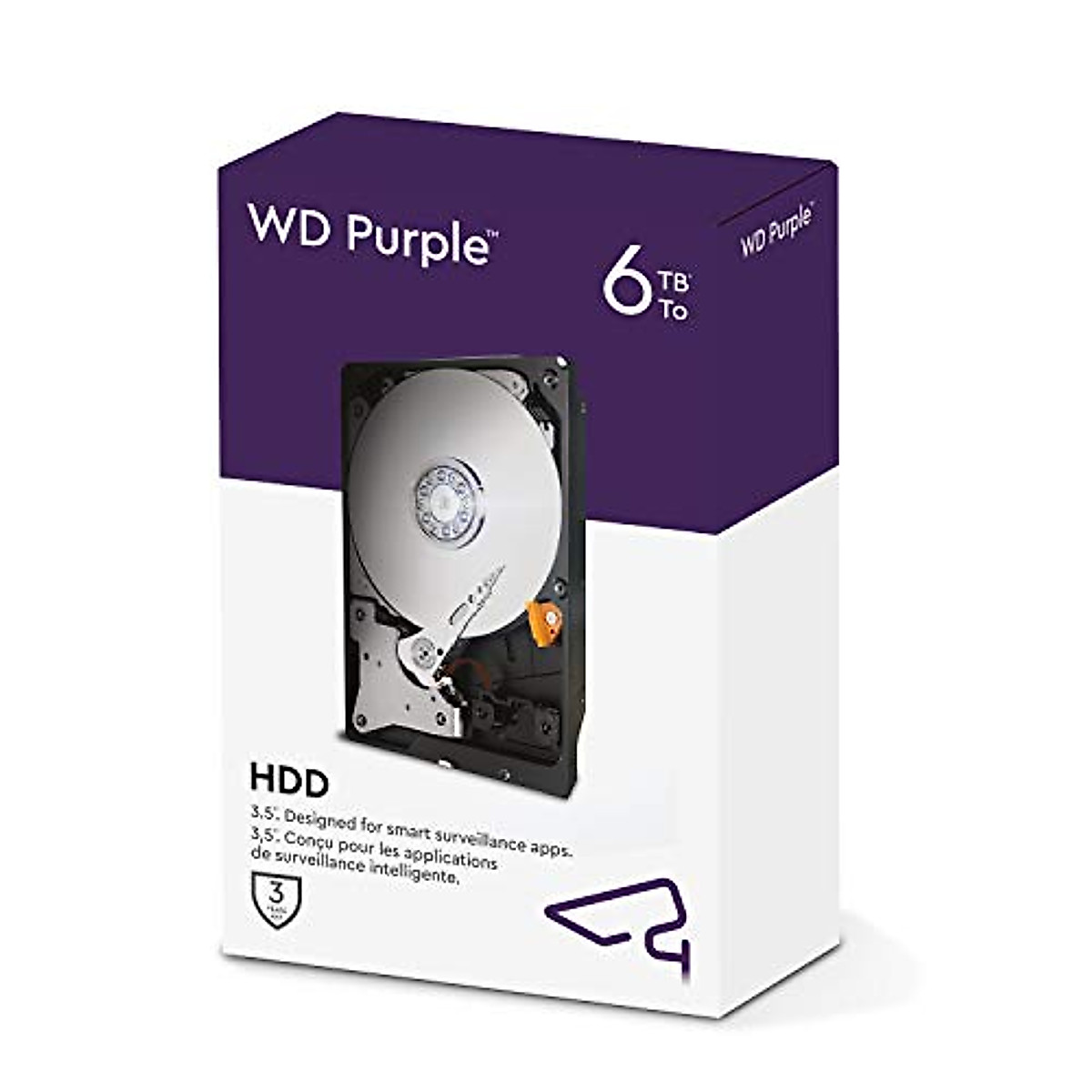 WD Purple 6TB Surveillance 3.5 Inch Internal Hard Drive - Allframe 4K - 180TB/yr, 64MB Cache, 5640 RPM Class