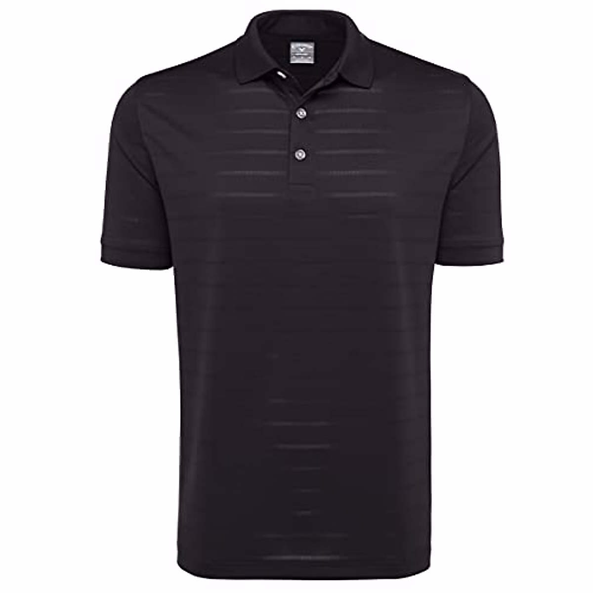 Callaway Men's Basic Short Sleeve Opti-Vent Open Mesh Polo Golf Shirt , Black, Small