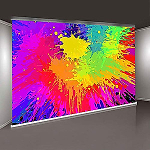 PHMOJEN Colorful Paint Splash Backdrop Abstract Graffiti Style Photography Background Hip Hop 80's 90's Theme Vinyl 7x5ft Banner Photo Studio Props WQPH651