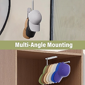 Volnamal Hat Organizer for Baseball Caps(2 Pack), Metal Retractable Hat Rack for Baseball Caps, Hat Holder Organizer, Hat Hanger Wall Drilled/Strong Adhesive for Closet Organizers and Storage