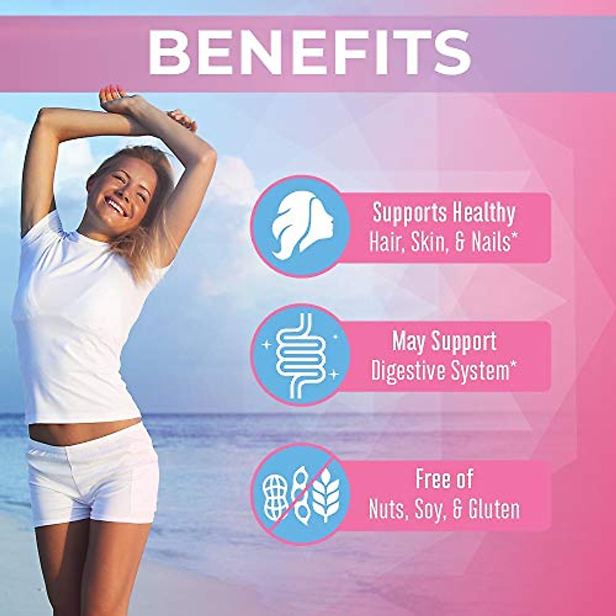 Probiotic | Collagen | 1 Month Supply | Collagen Pills | Collagen & Probiotic Capsule for Hair, Skin, and Nails| Collagen Probiotic with Biotin for Adults | Vegan | Non-GMO | Gluten Free | 60 count