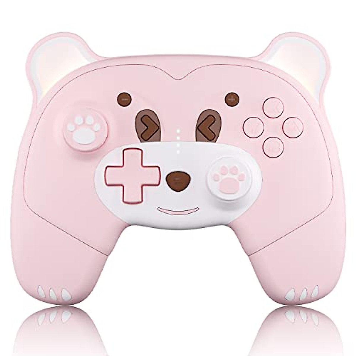 Mytrix Pink Wireless Controller for Nintendo Switch/Switch Lite, Cute Pro Controller with Macro, Wake-Up, Headphone Jack, Turbo, Motion, Vibration, Ergonomic Breathing Light, Gift for Gamer Girls Boys