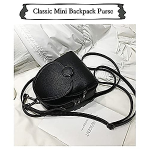 Small Backpack Purse for Women, SIXVONA 3 Ways to Carry Fashion Mini Backpack Soft PU Leather Purse for Girls Ladies, Black