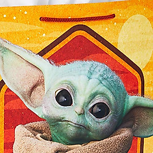 Hallmark 13" Large Star Wars Gift Bag with Tissue Paper (Baby Yoda, The Child, The Mandalorian) for Christmas, Holidays, Birthdays, Baby Showers, Halloween, May the Fourth