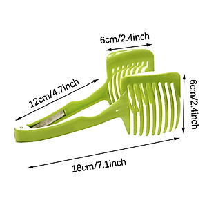 ACBAC Slicers Hand Cut Fruit Clip, Fast Fruit Vegetable Salad Chopper Bowl Fresh Salad Slicer, Green, One Size