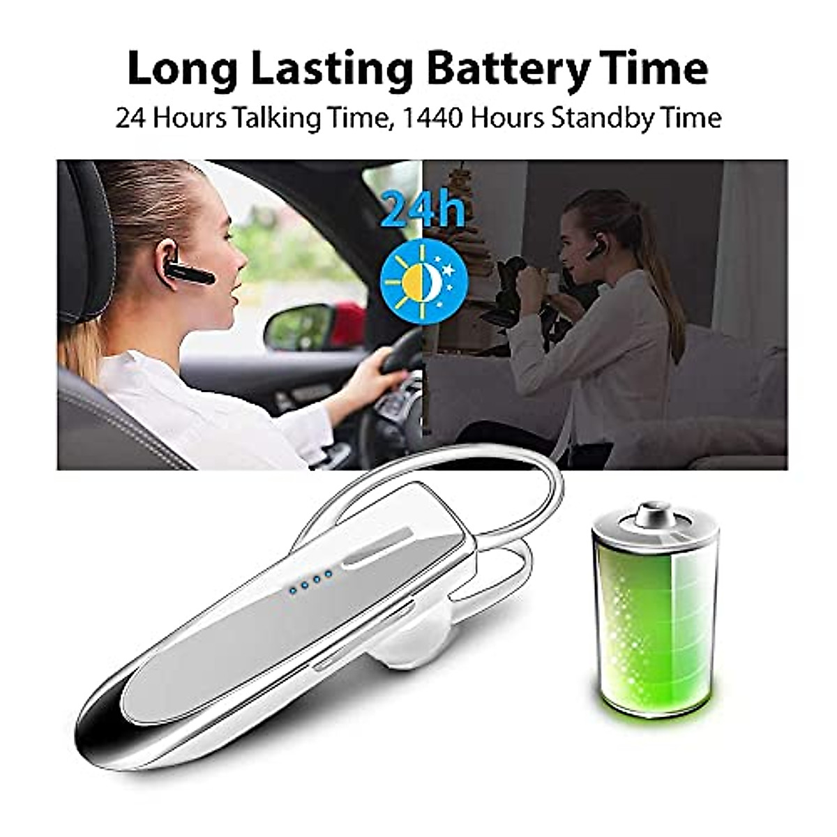 TEK STYZ V5.0 CSR Wireless Bluetooth Earpiece for Samsung Galaxy S22/S21 Fe 5G/S21Plus/Ultra with Mic, IPX3 Waterproof Headset with CVC 6.0 Dual Noise Cancelling Technology and 24H Talk Time/Playtime