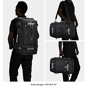 WITZMAN Travel Backpack for Men Convertible Duffle Luggage Bag fit 17 Inch Laptop Carry On Bags for Airplane (B681 Black)