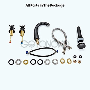 8 inch Widespread Bathroom Faucet 3 Hole Oil Rubbed Bronze Double Cross Handle Mixer Bathroom Sink Tap Deck Mount Hot Cold Water Matching Pop Up Drain with Overflow