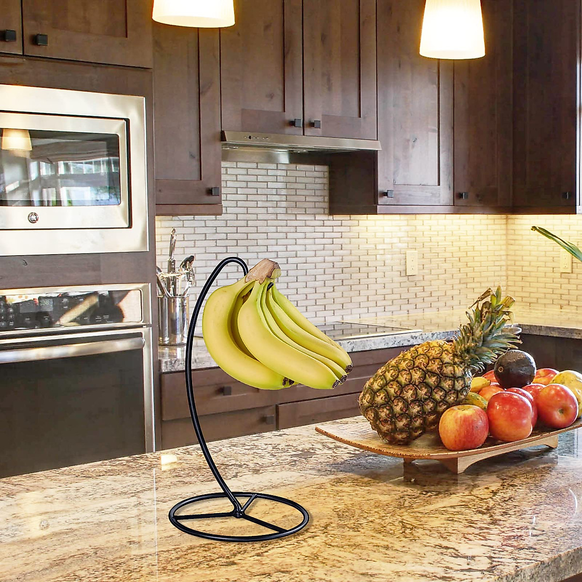 FFQ Banana Holder Stand,Banana Hanger Tree Stand Hook for Kitchen Countertop, Banana Hook Stand hold 15lb banana