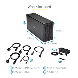 StarTech.com Thunderbolt 3 PCIe Expansion Chassis, External Enclosure With One PCI Express Slot for Laptops / Desktops, TAA