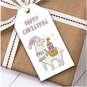 Jolly Llama Christmas Gift Tags (Present Favor Labels)