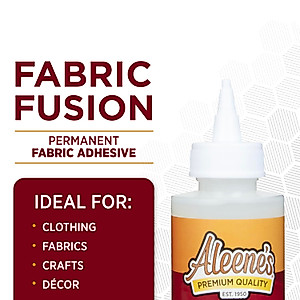 Aleene's 23473 Fabric Fusion Permanent Fabric Adhesive ,Clear,4oz