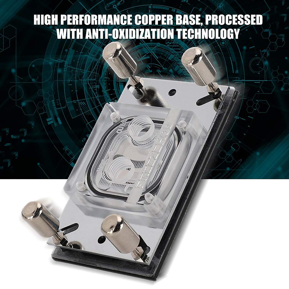 Bewinner PC Water Cooling Block,Computer CPU Water Cooling Block Waterblock Copper Base with Micro Channel,for AM2 / AM2+ / AM3 / AM3+ / AM4 / FM2+ CPU,Processed with Anti-Oxidization Technology