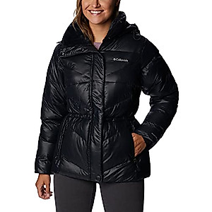 Columbia Women's Peak To Park II Insulated Hooded Jacket, Black Gunmetal, 3X Plus