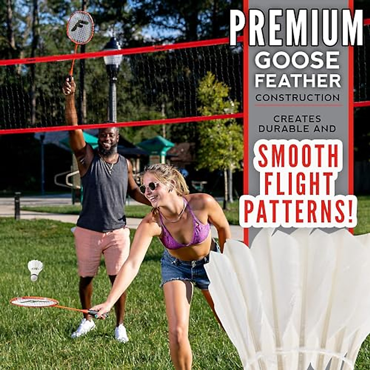 Franklin Sports Elite Badminton Volleyball Combo Net Set - Includes Volleyball,Badminton Rackets,Birdies, Poles/Net, Stakes, Ropes, Boundary Kit - Beach or Backyard Badminton - Easy Setup