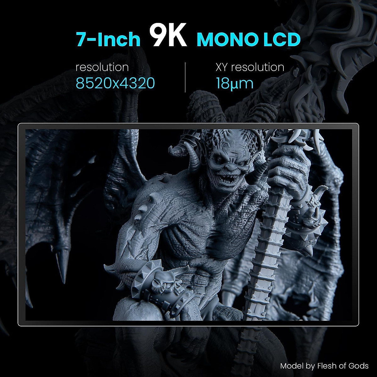 ELEGOO Resin 3D Printer, Mars 3 Pro MSLA 3D Printer with 6.6-Inch Ultra 4K Monochrome LCD, Print Size of 5.647"(W) 3.52(D) 6.8"(H) and Replaceable Activated-Carbon