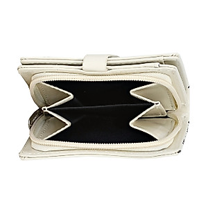 Shag Wear Egyptian Small Zipper Bi-Fold Women's Wallet (Cream)