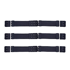 YANTAISIYU Adjustable Wig Elastic Bands with Hooks - 3 Set/Lot for Wig Making & Sewing - DIY Accessories (Black, 3.0 cm)