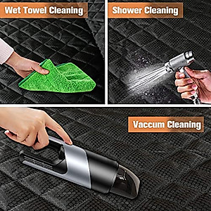 PETICON Dog Car Seat Cover for Back Seat, 100% Waterproof Dog Seat Cover for Cars with Mesh Window, Scratchproof Back Seat Cover for Dogs, Nonslip Dog Hammock for Cars, Trucks, SUVs, Jeeps, Black