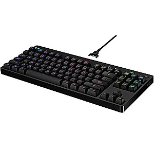 Logitech G Pro Mechanical Gaming Keyboard, 16.8 Million Colors RGB Backlit Keys, Ultra Portable Design, Detachable Micro USB Cable