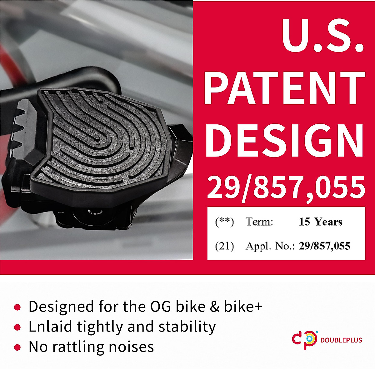 Doubleplus Pedal Converter Compatible with Peloton Bike & Bike Plus, Accessories Pedals for Regular Shoes, Replacement Pedals Adapter for Original Bike & Bike+, Flat Pedals Clipless for Exercise Bike