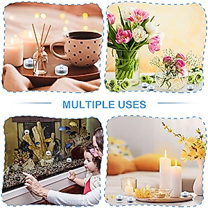20 Pack Submersible LED Lights 10000 Vase Filler Beads Gems Underwater Pool Tea Lights White Waterproof LED Lights Water Growing Translucent Gel Pearls Clear Pearls for Vases Wedding Party