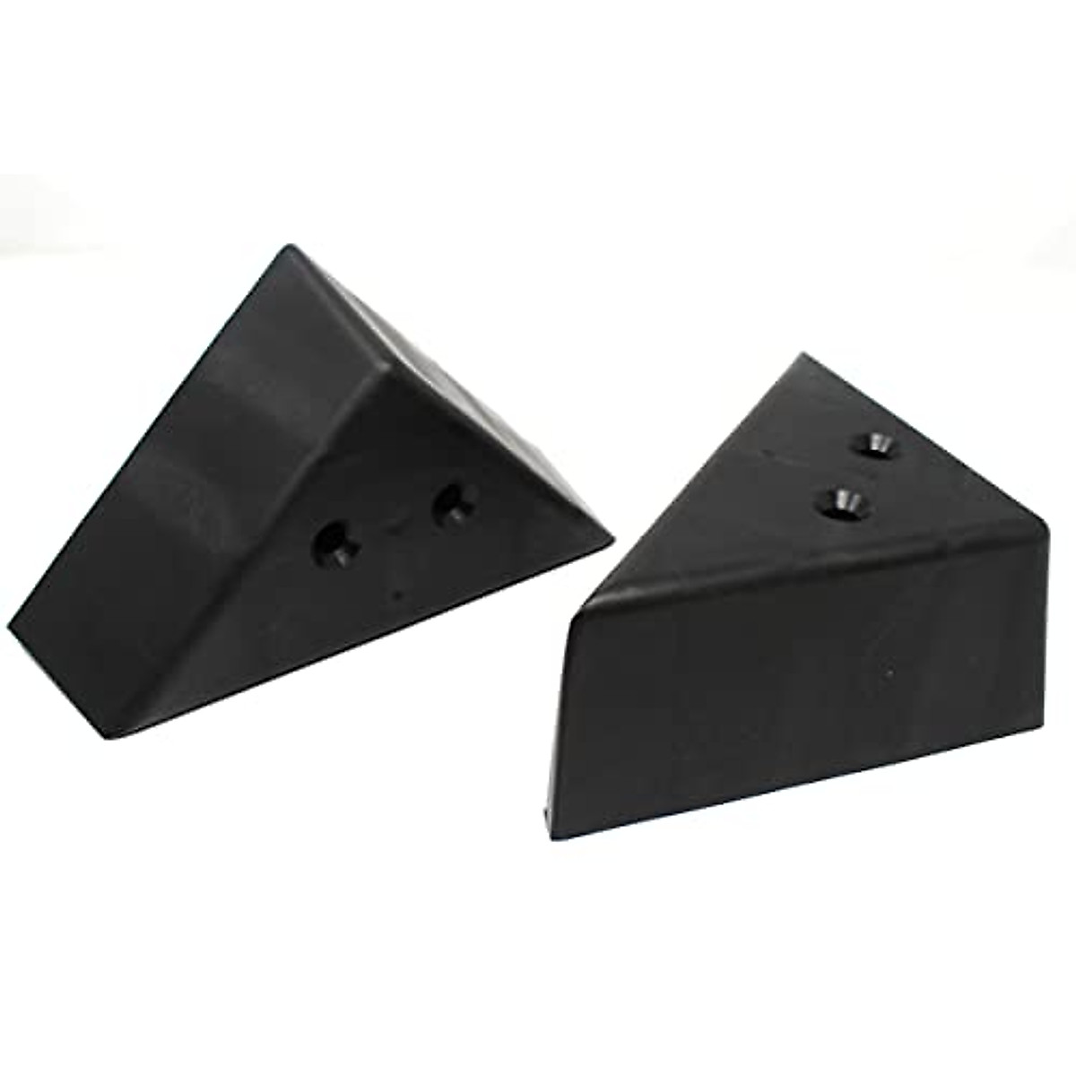 JSP Manufacturing 3" Triangle Plastic Furniture Black Corner Legs - Sofa Couch Chair Ottoman (4 Legs)