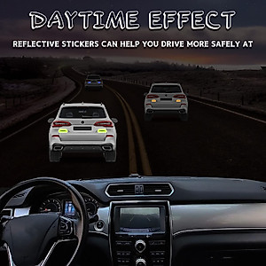 BEYPOVK 4PCS Car Door Open Reflective Safety Stickers, Anti-Collision Warning Decal Tape, Exterior Accessories for Cars, SUVs, Trucks, Motorcycles (Orange)