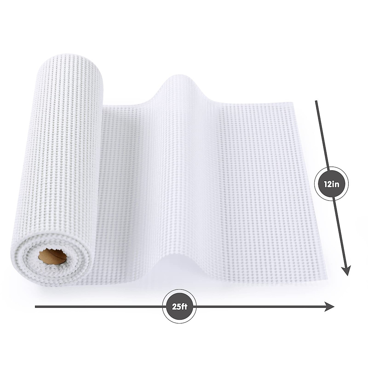 Moretoes Drawer and Shelf Liner, 2 Rolls of Non Adhesive 12 in x 25 FT Durable and Strong Cabinet Liner Non Slip for Kitchen Cupboard Pantry Table Desk Storage Organizer (White)