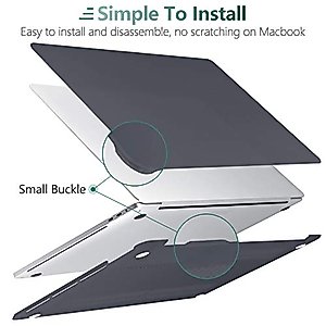 DONGKE for MacBook Pro 13 inch Case 2022 2021 2020 Release Model: A2338 M2/M1 A2251 A2289, Plastic Hard Shell Case & Keyboard Cover Only Compatible with MacBook Pro 13 Touch Bar, Matte Black