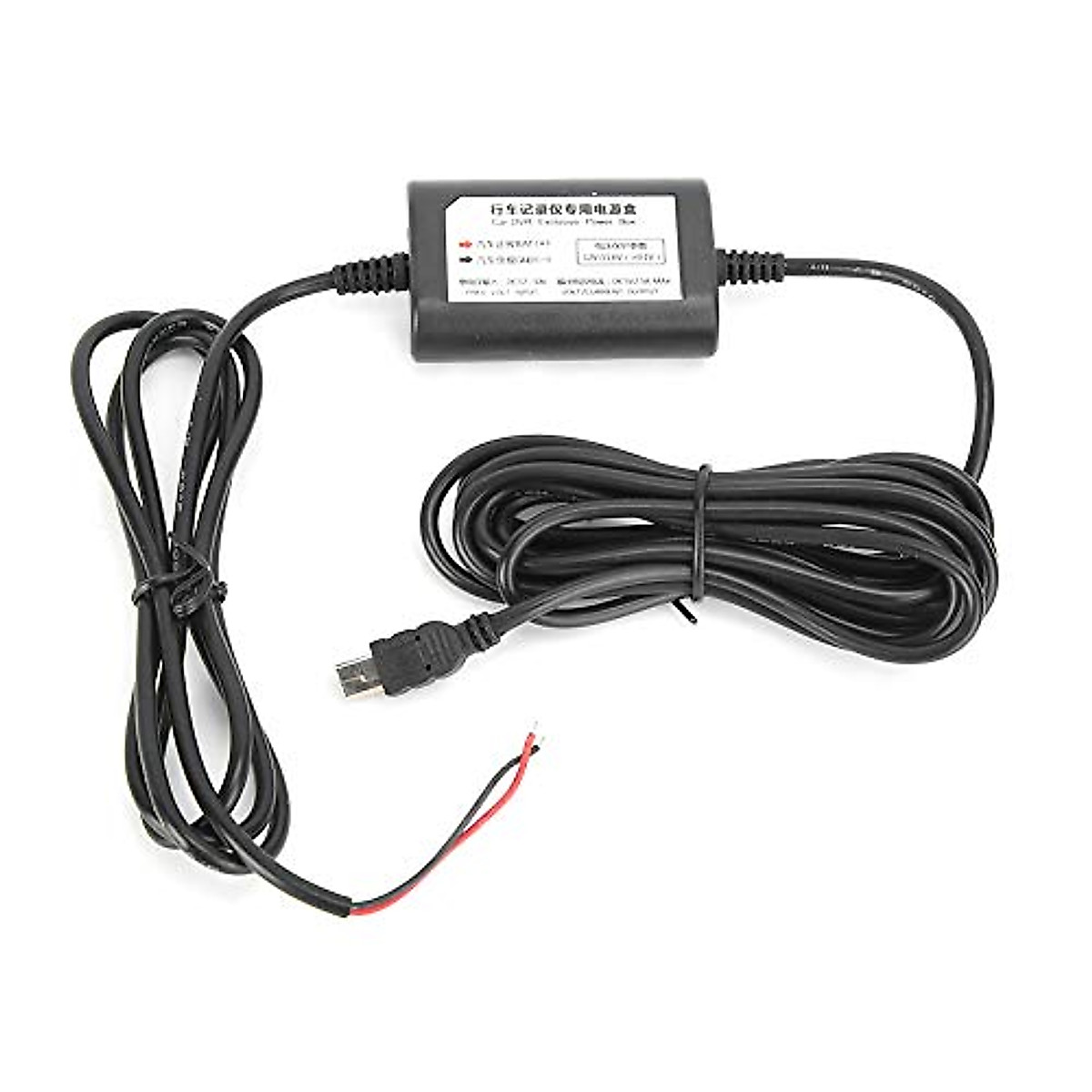 Dash Cam Hardwire, Dash Cam Hardwire Kit 12v 24V to 5V 2.5A Straight Mini USB Step Down Line for Parking Monitoring