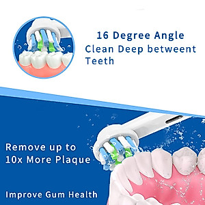 YMPBO Replacement Heads for Oral B Braun Toothbrush EB50 Cross Action [Safe Non-Metallic], 8 PCS Heads and Universal Stand Holder, Extra Soft Bristles for Gum Care and Plaque Removal