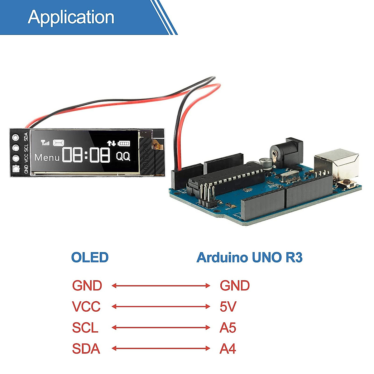 MakerFocus 2pcs I2C OLED Display Module 0.91 Inch I2C SSD1306 OLED Display Module White I2C OLED Screen Driver DC 3.3V~5V for Arduino ESP8266 ESP32 STM32