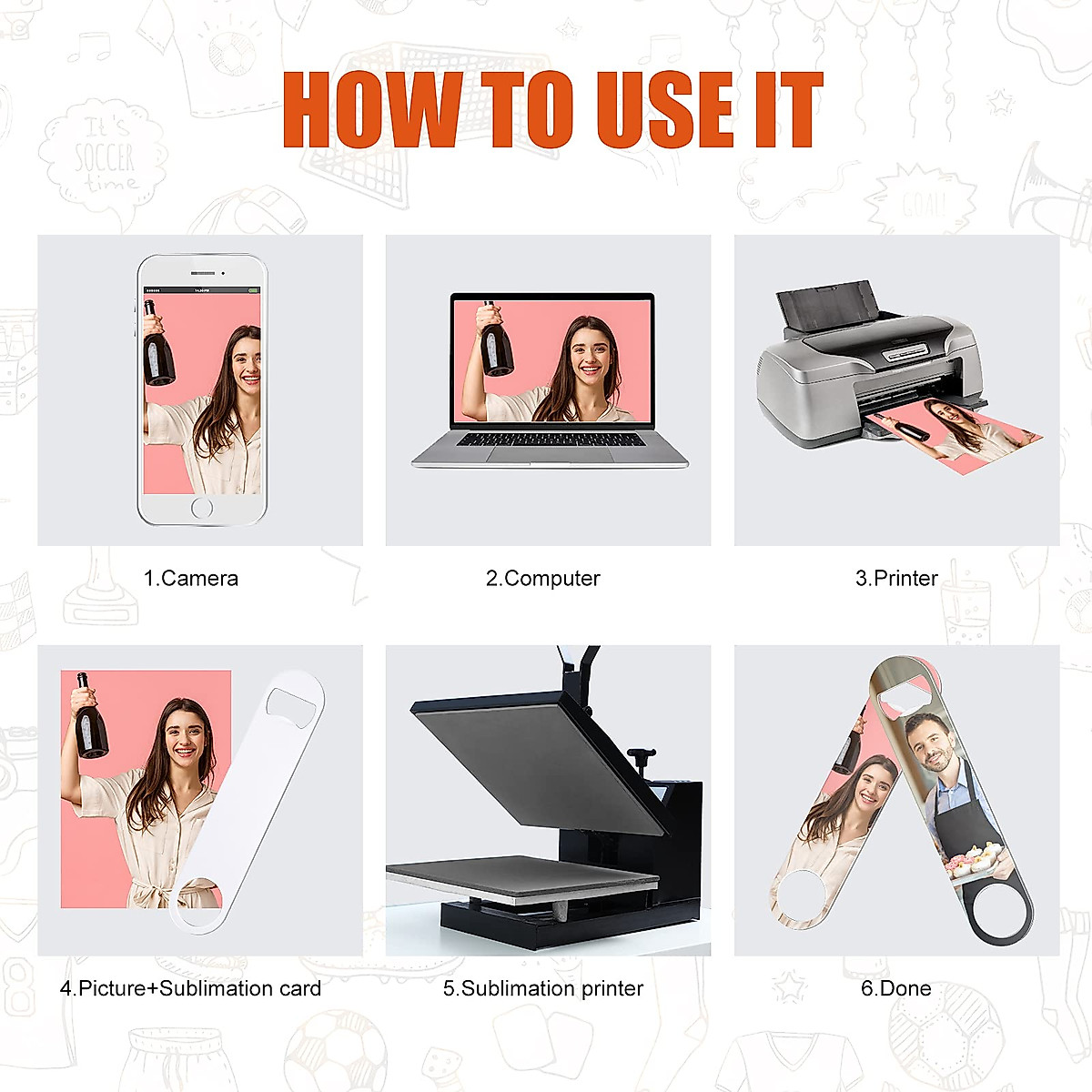 Sublimation Blank Bottle Opener Stainless Steel Flat Bottle Opener Flat Bottle Opener Blank Beer Bottle Opener for Kitchen or Restaurant Custom Personalized Sublimation Photo(,)