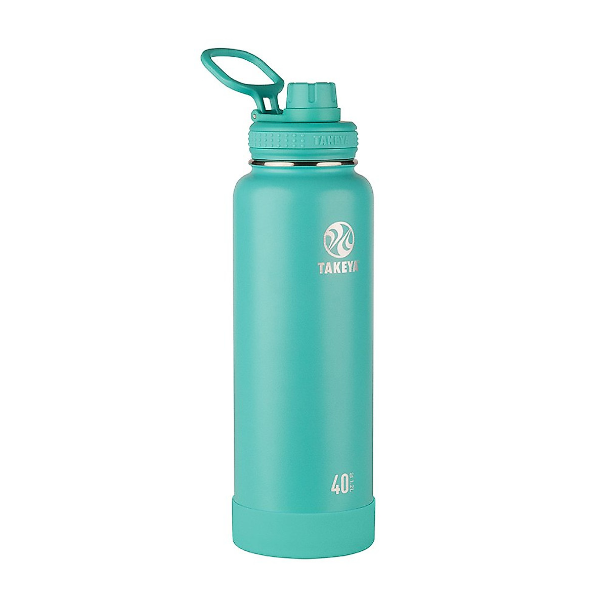 Takeya Actives Insulated Stainless Steel Water Bottles with Spout Lid, 40 Ounce and 24 Ounce