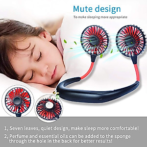 LUCKY CUP Neck Fan Portable, 2 Pack Mini Personal Battery Powered Hand Held Fan Cooler 360 Degree Free Rotation for Outdoor Traveling, Sports, Office, Reading